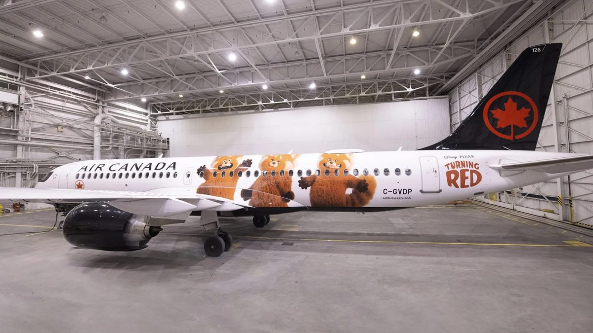 Air Canada unveils Turning Red Pixar plane.